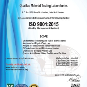 Certified testing lab in Dubai, UAE | EIAC| ENAS | ADNOC | ESMA